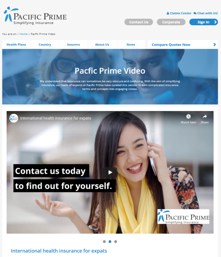 Introducing Pacific Prime’s International Health Insurance Video Page!